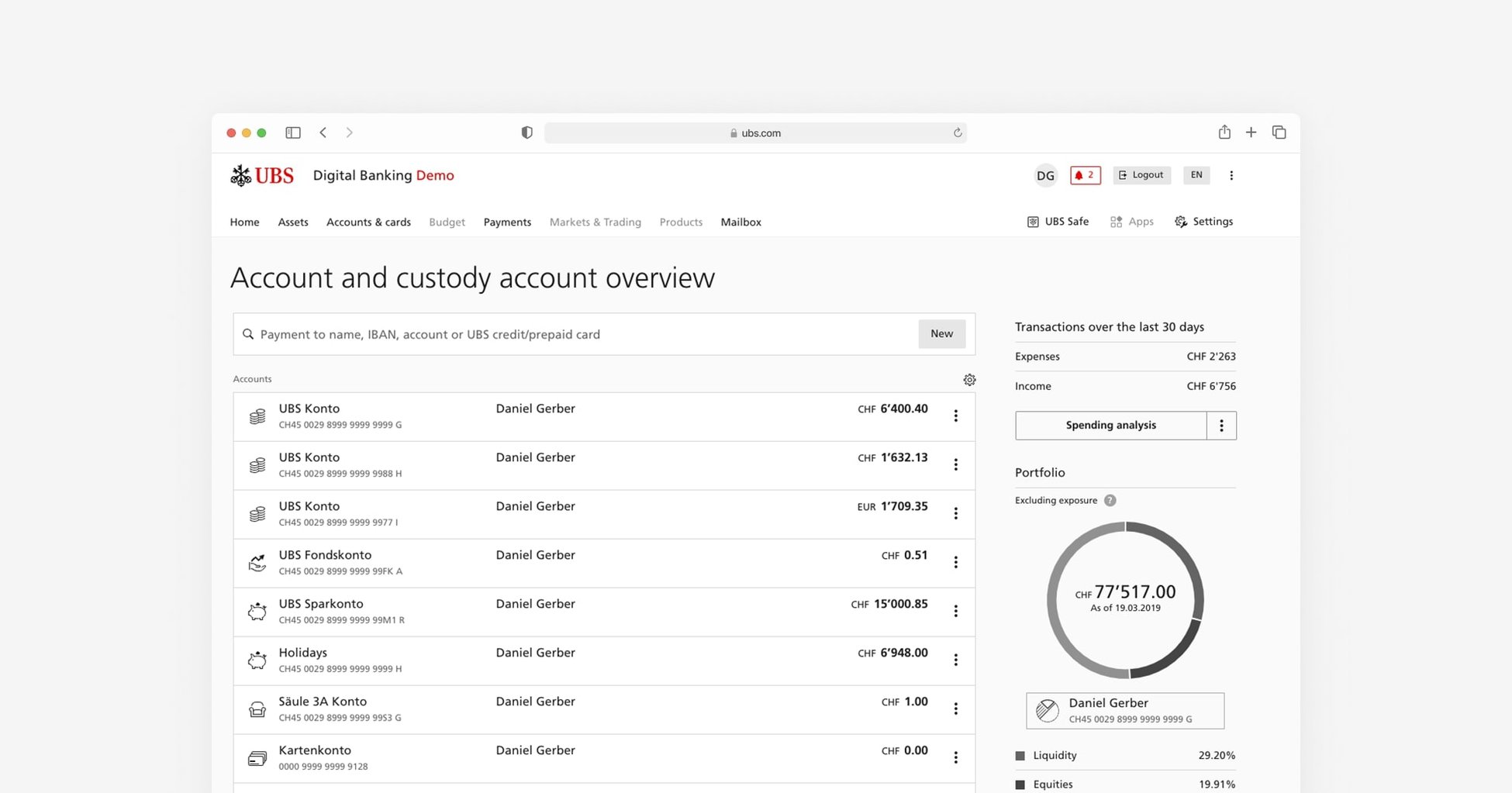 Interactive Demo Application Development for UBS Investment Bank