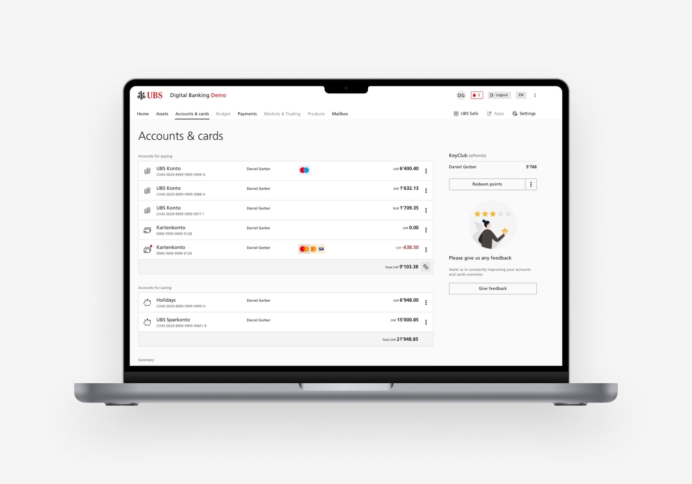 Interactive Demo Application Development for UBS Investment Bank